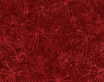 Red batik fabric | Etsy