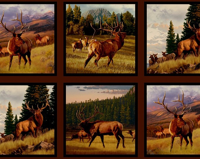 Elk Quilt Panel-north American Wildlife-elizabeths - Etsy