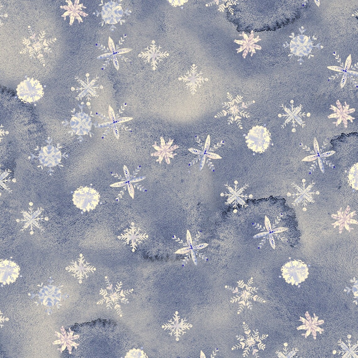 Blue Snowflake Fabric-Winter Wonderland-Fabric | Etsy