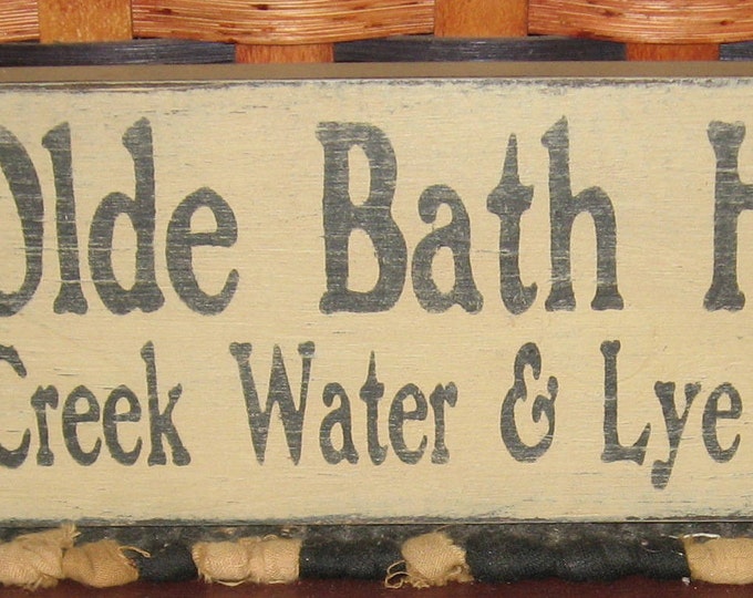 Primitive Ye Olde Bath House Sign - Etsy