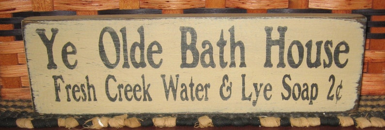 Primitive Ye Olde Bath House Sign - Etsy
