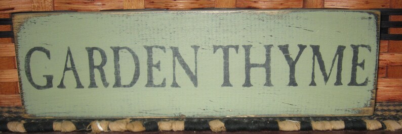 Primitive Country 12" Garden Thyme Sign - Etsy
