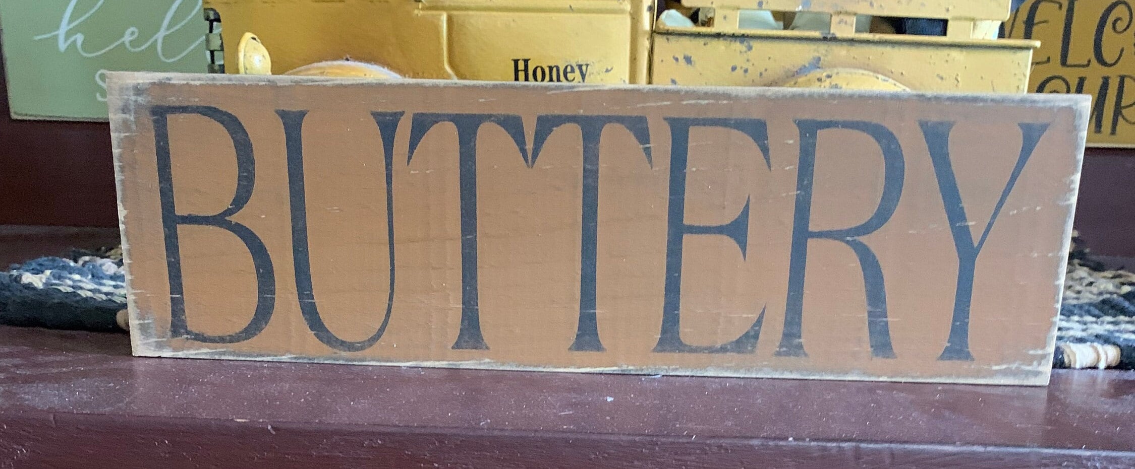 Primitive Country Buttery 12" Sign - Etsy