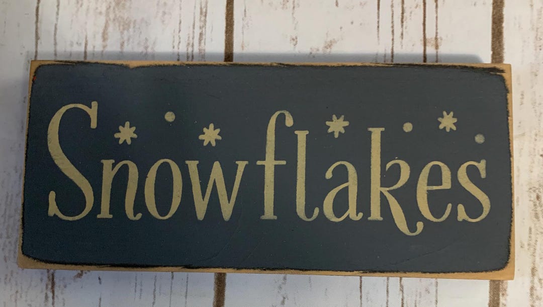 Primitive Country Snowflakes 8” Shelf Sign Winter - Etsy