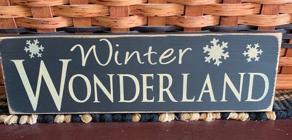 Primitive Winter Wonderland Sign Winter | Etsy