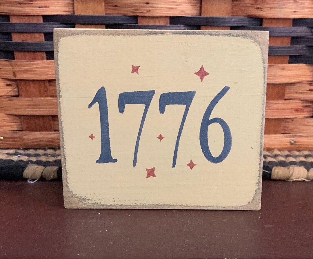 Primitive Country 1776 4” Shelf Sign Americana - Etsy