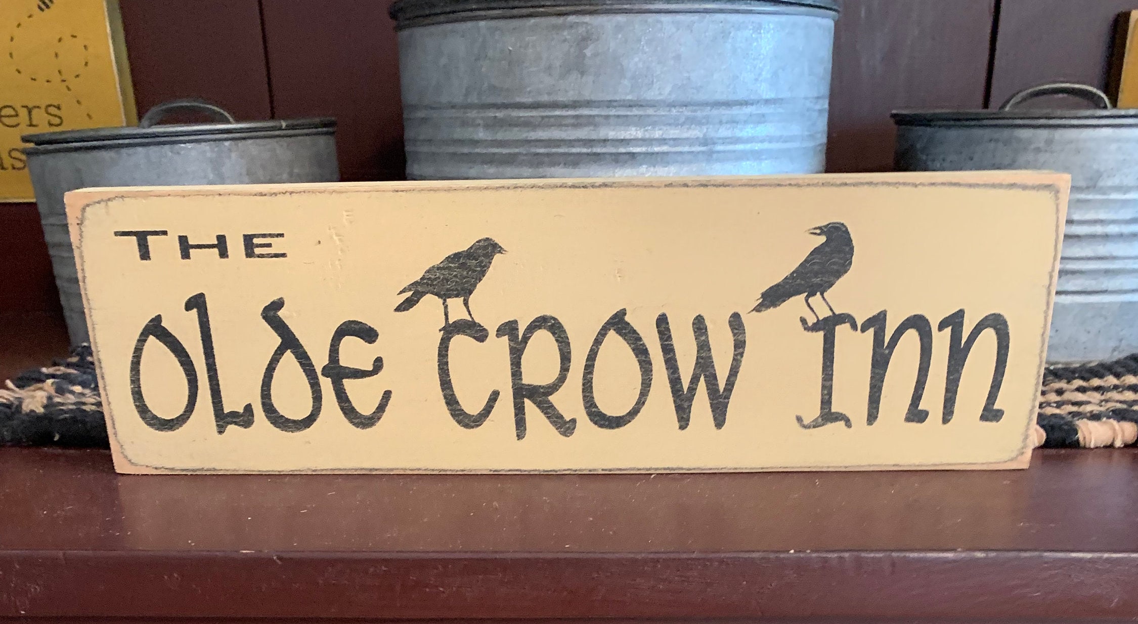 Primitive Country the Olde Crow Inn 12" Sign - Etsy