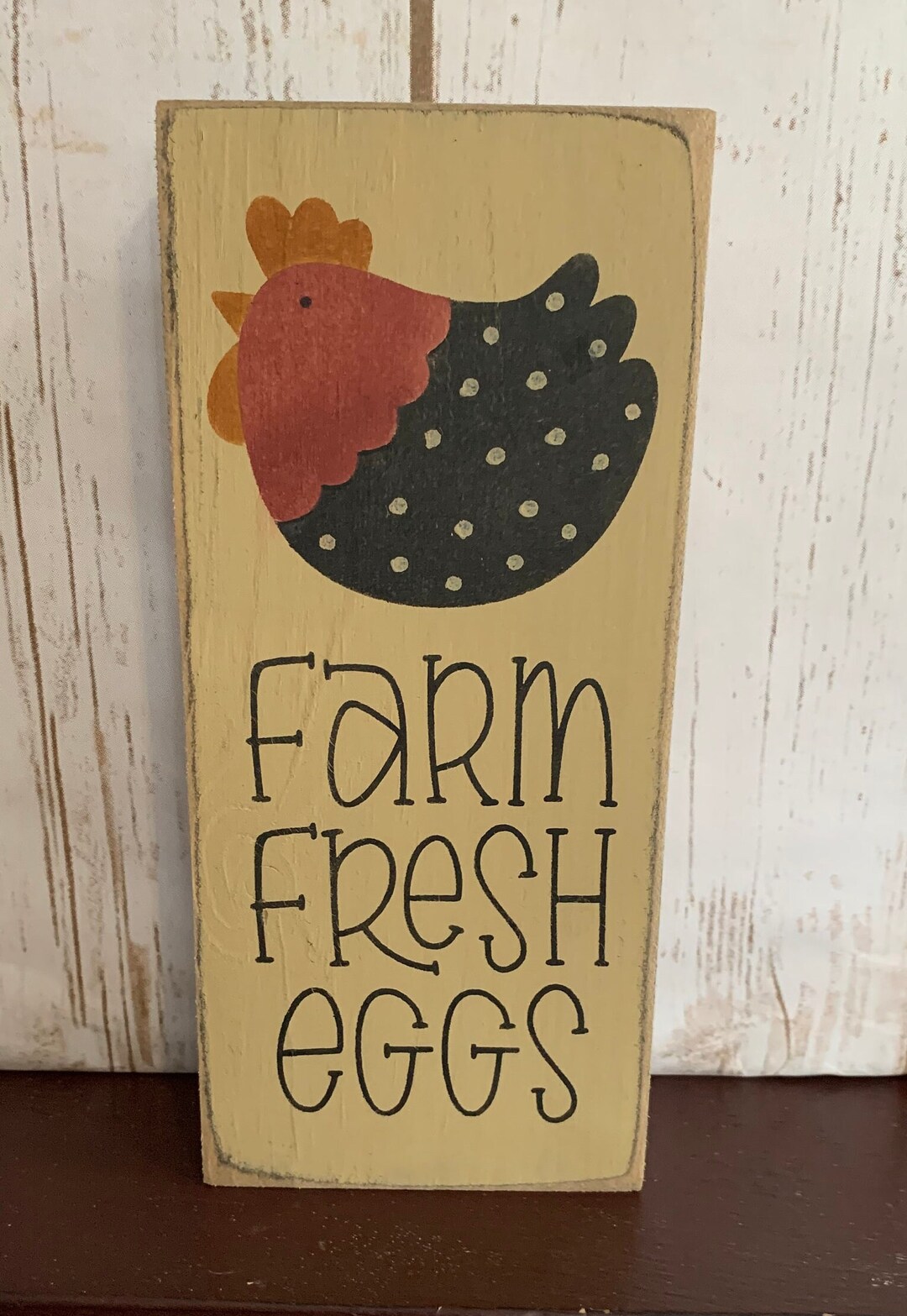 Primitive Country Farm Fresh Eggs 8” Shelf Sign - Etsy