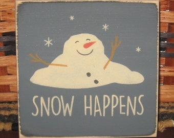 Primitive Country Let It Snow Mini Sq Sign Winter | Etsy