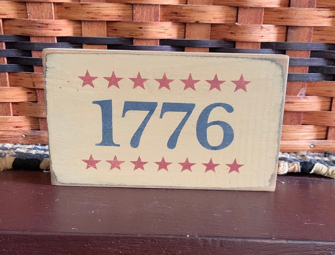 Primitive Country 1776 Shelf Sign 6" America - Etsy