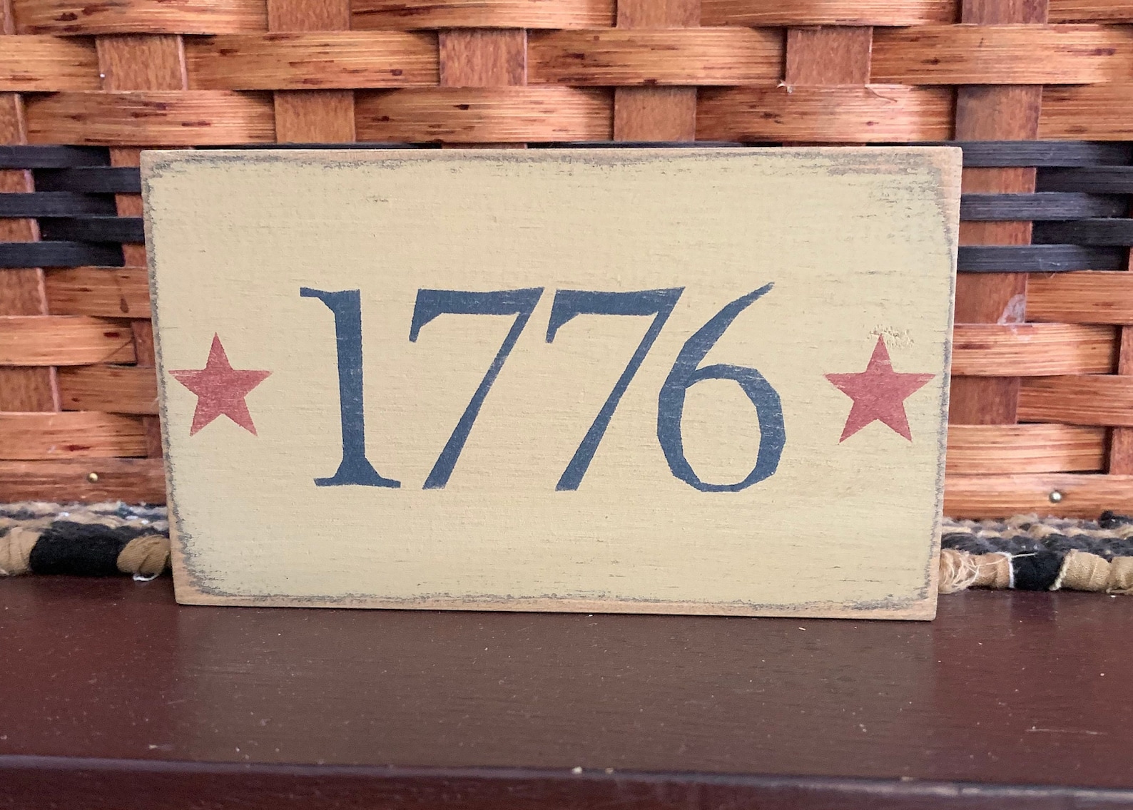 Primitive Country 1776 Shelf Sign 6" America - Etsy