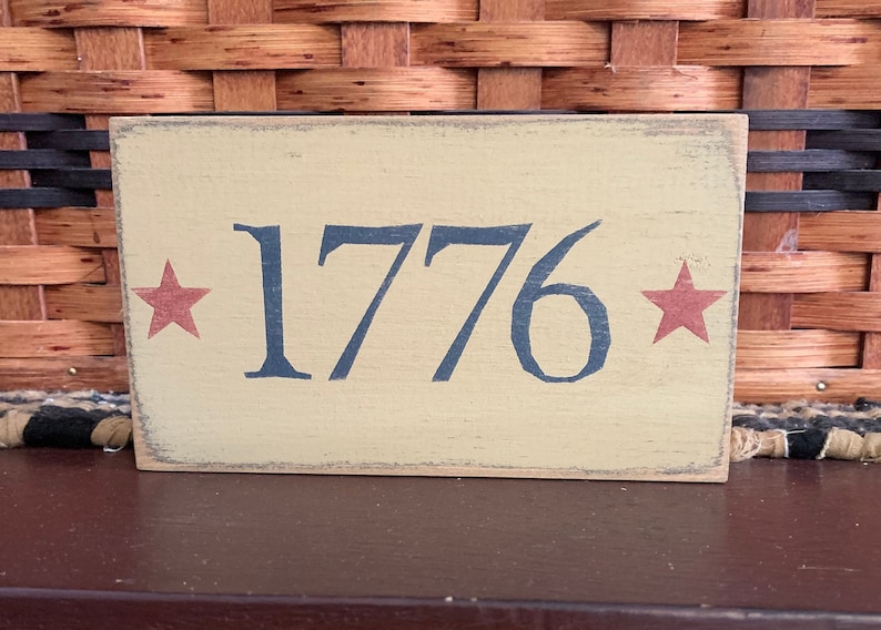 Primitive Country 1776 Shelf Sign 6" America - Etsy