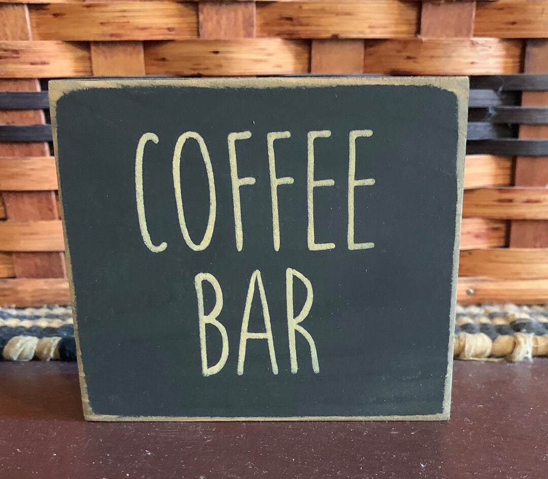 Primitive Country Coffee Bar 4” Shelf ~ Tiered Tray Sign - Etsy