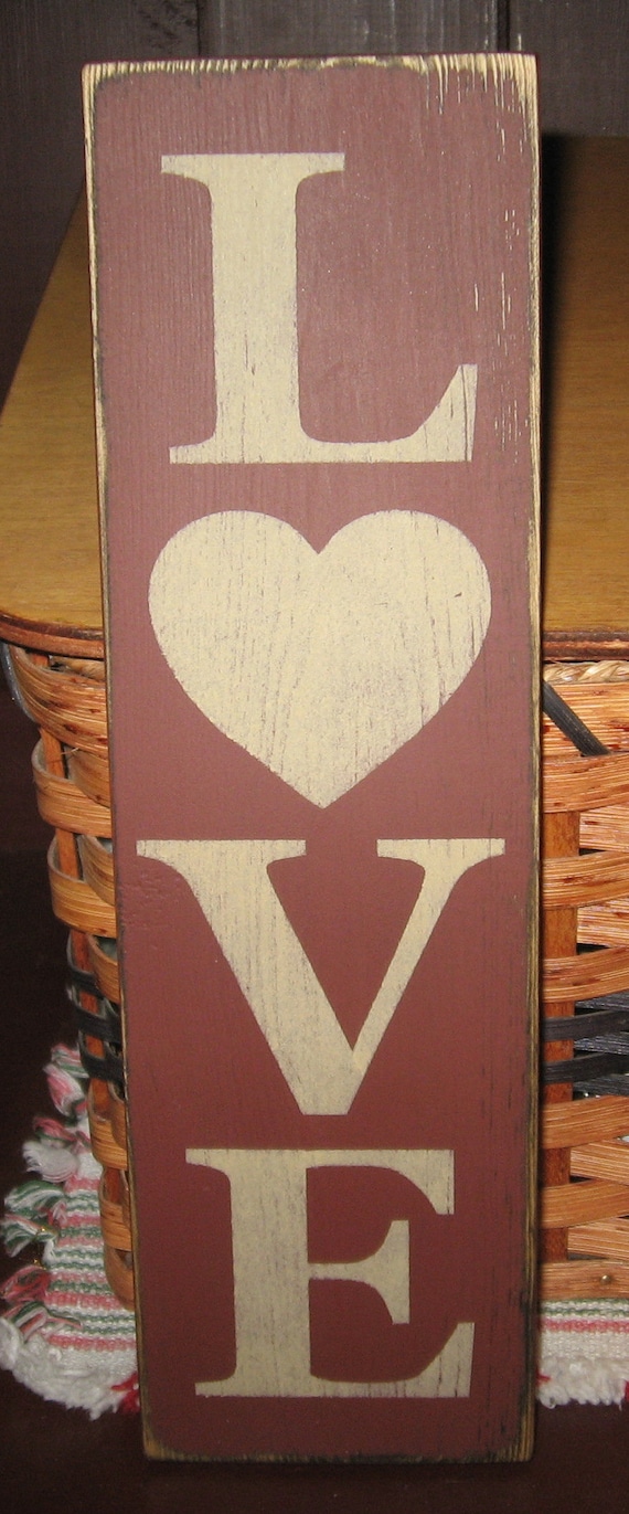 Primitive Country Vertical LOVE Sign - Etsy