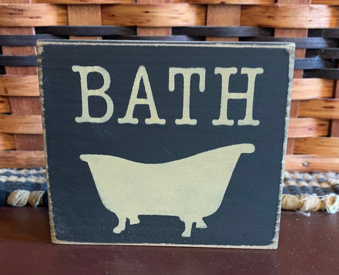Primitive Country Bath 4” Shelf Sign - Etsy