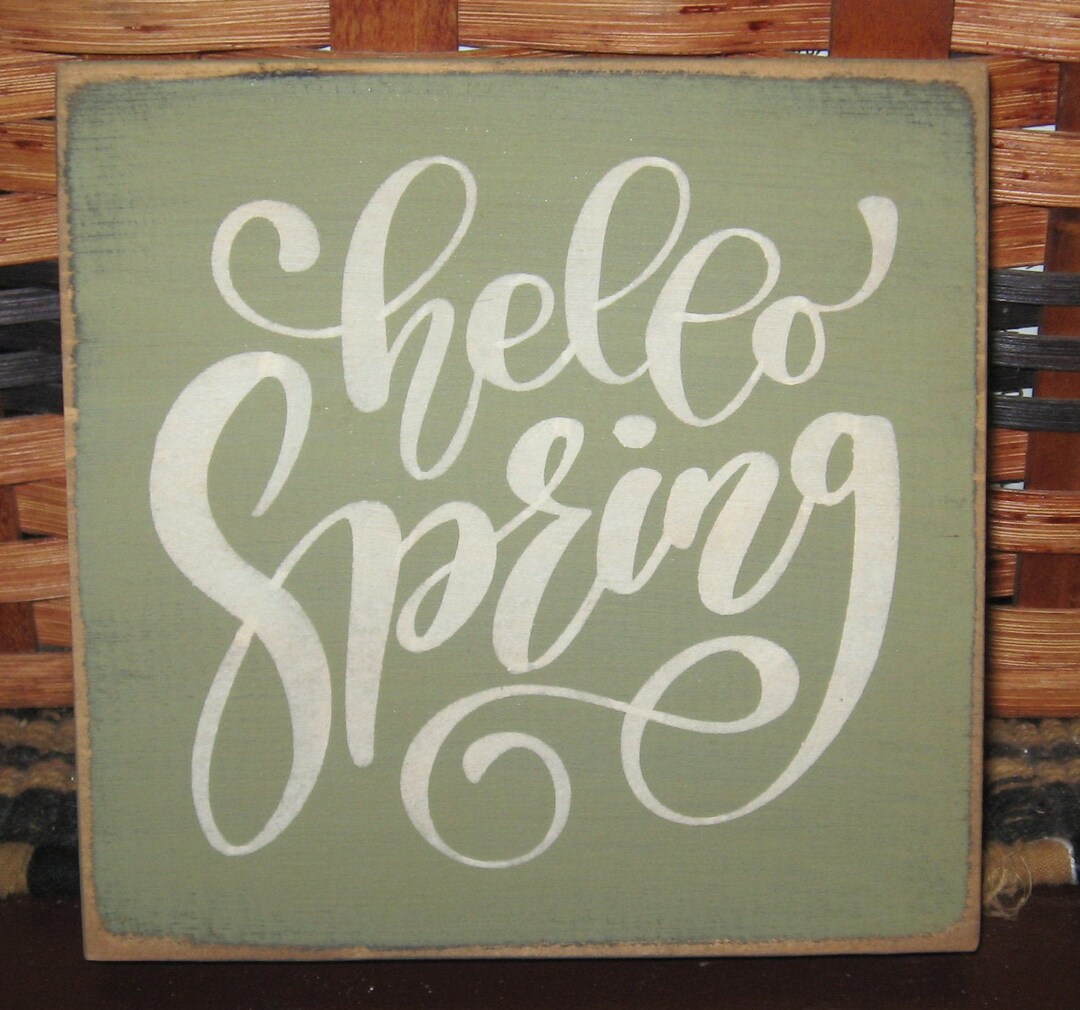 Primitive Country Hello Spring Mini Sign - Etsy