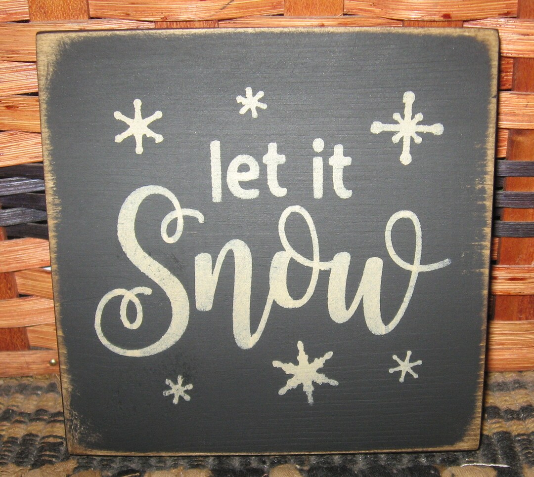Primitive Country Let It Snow Mini Sq Sign Winter - Etsy