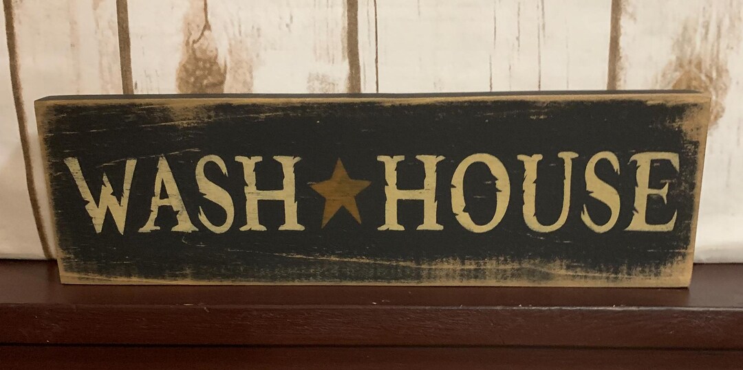 Primitive Country Wash House 12" Sign - Etsy