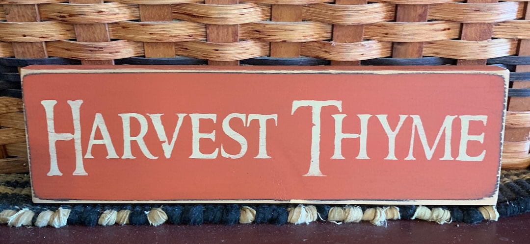 Primitive Harvest Thyme Sign Fall~harvest~autumn - Etsy