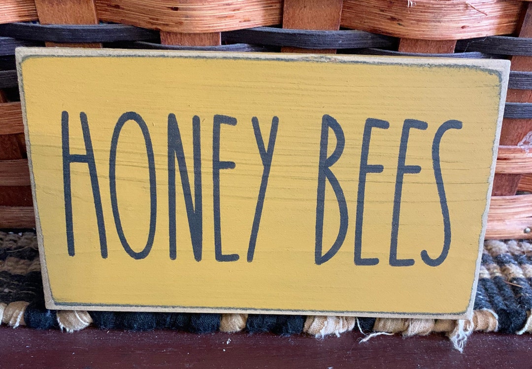 Primitive Country Honey Bees 6" Shelf Sign ~ Tiered Tray Sign - Etsy