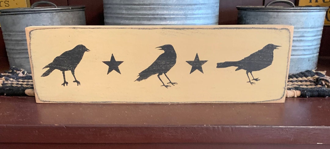 Primitive Country Crows 12" Sign - Etsy