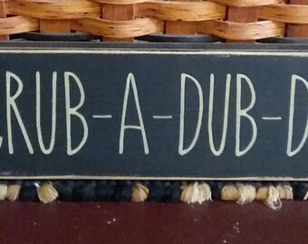 Scrub A Dub Dub Sign Bathroom Wall Decor Kids Bathroom - Etsy