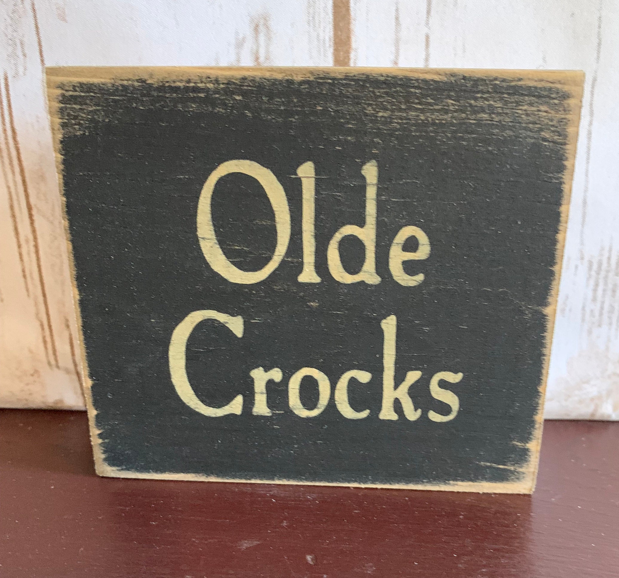 Primitive Country Olde Crocks 4” Shelf Sign - Etsy