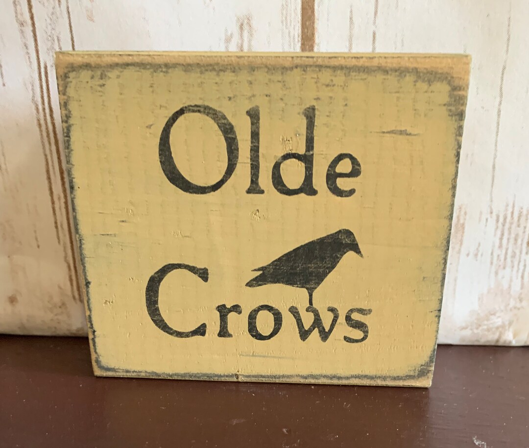 Primitive Country Olde Crows 4” Shelf Sign - Etsy