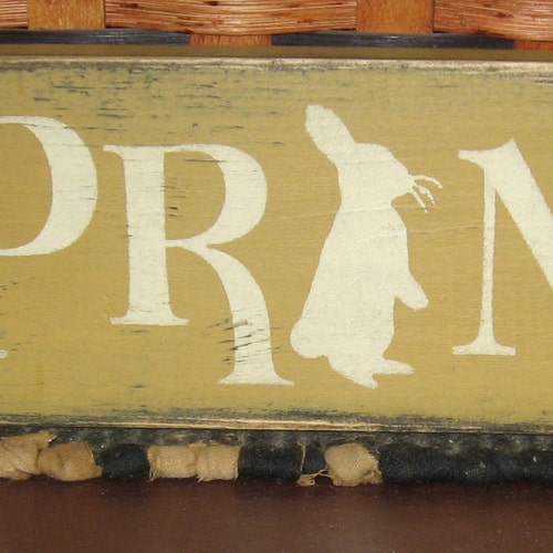 Primitive Country Spring With Bunny 12 Sign - Etsy