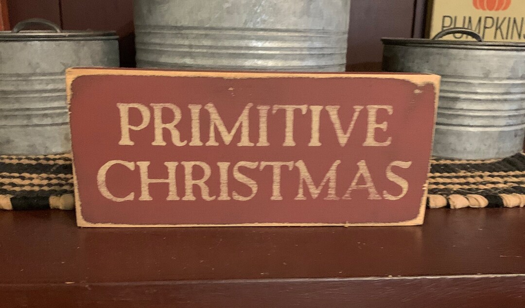 Primitive Christmas 8" Shelf Sign - Etsy