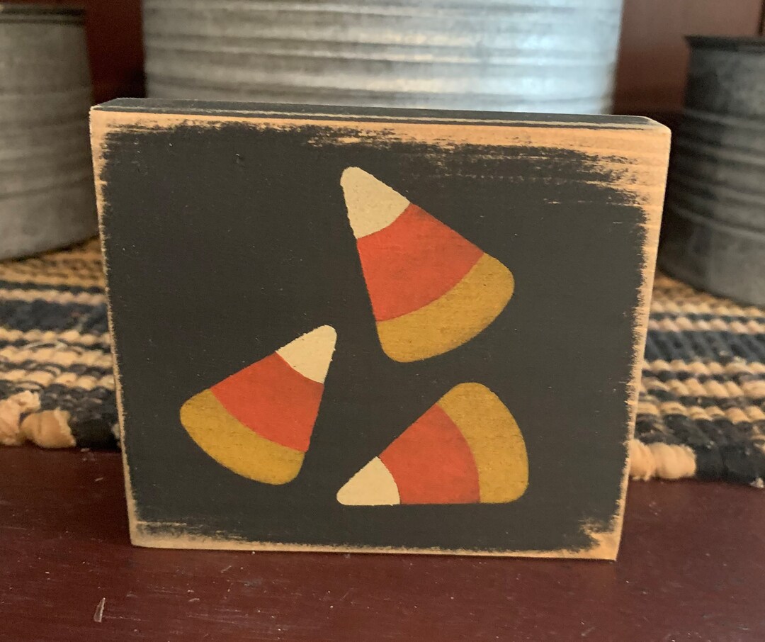 Primitive Candy Corn 4” Shelf Sign Fall-harvest - Etsy