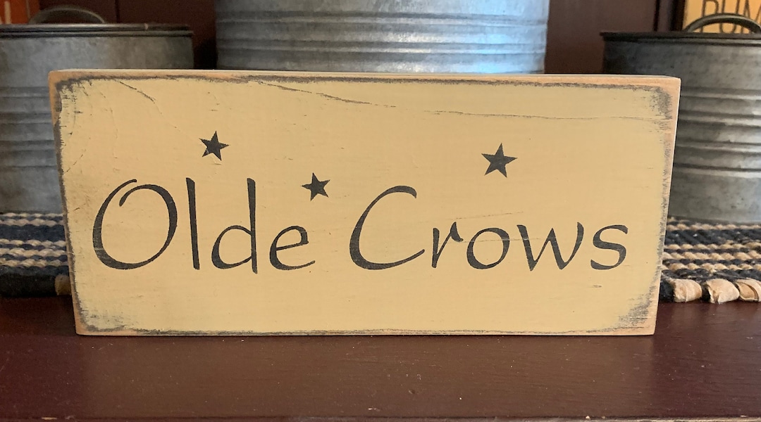 Primitive Country Olde Crows 8” Shelf Sign - Etsy