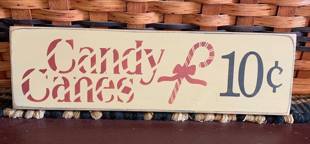 Primitive Country Candy Canes 10 Cents Sign-christmas - Etsy