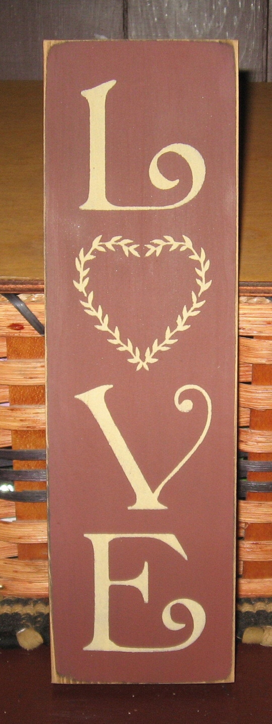 Primitive Country Vertical Love Sign - Etsy
