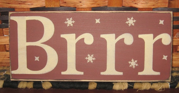 Primitive Country Brrr 8 sign | Etsy