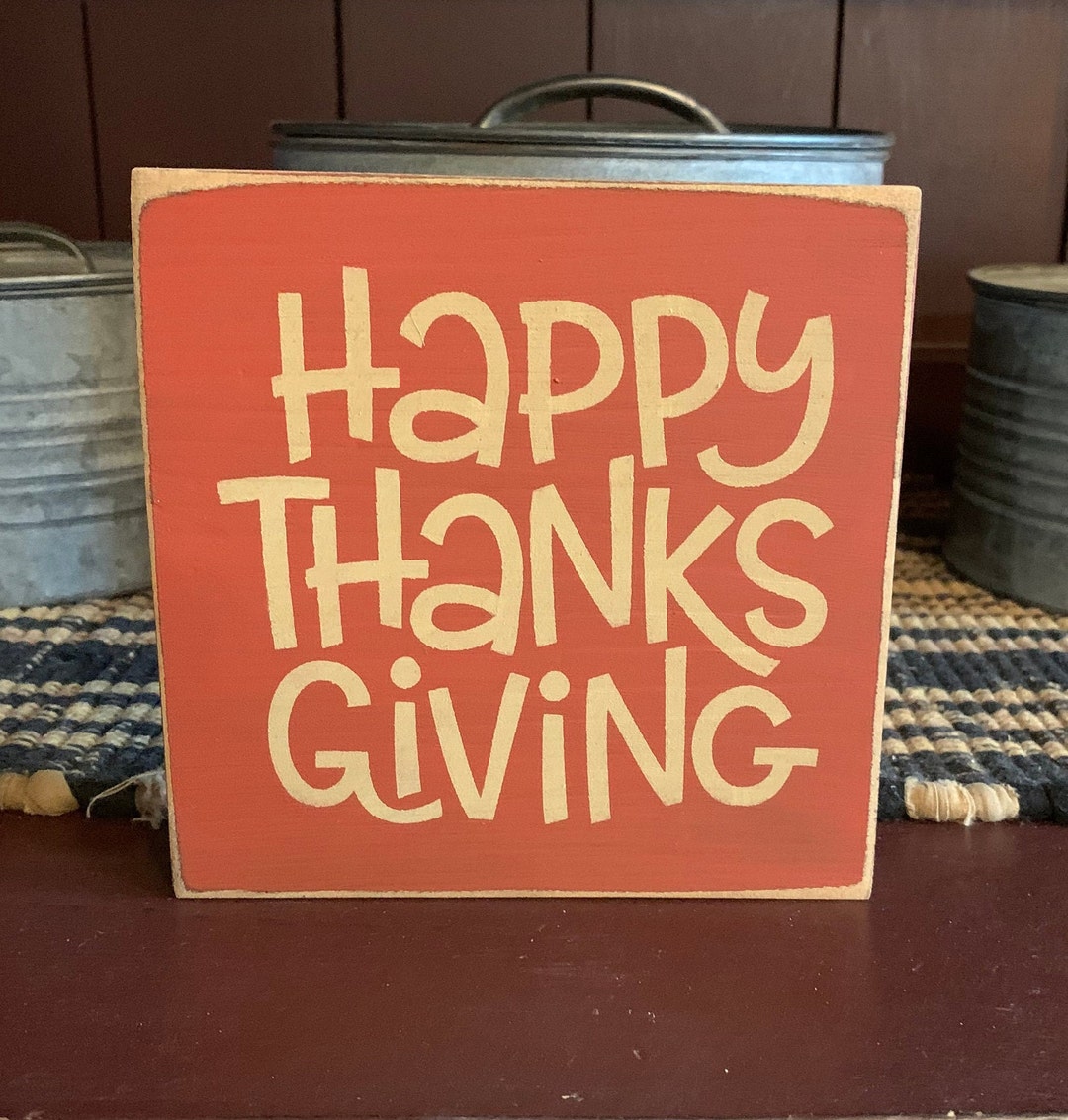 Primitive Country Happy Thanksgiving Mini Sq. Sign Fall~autumn - Etsy