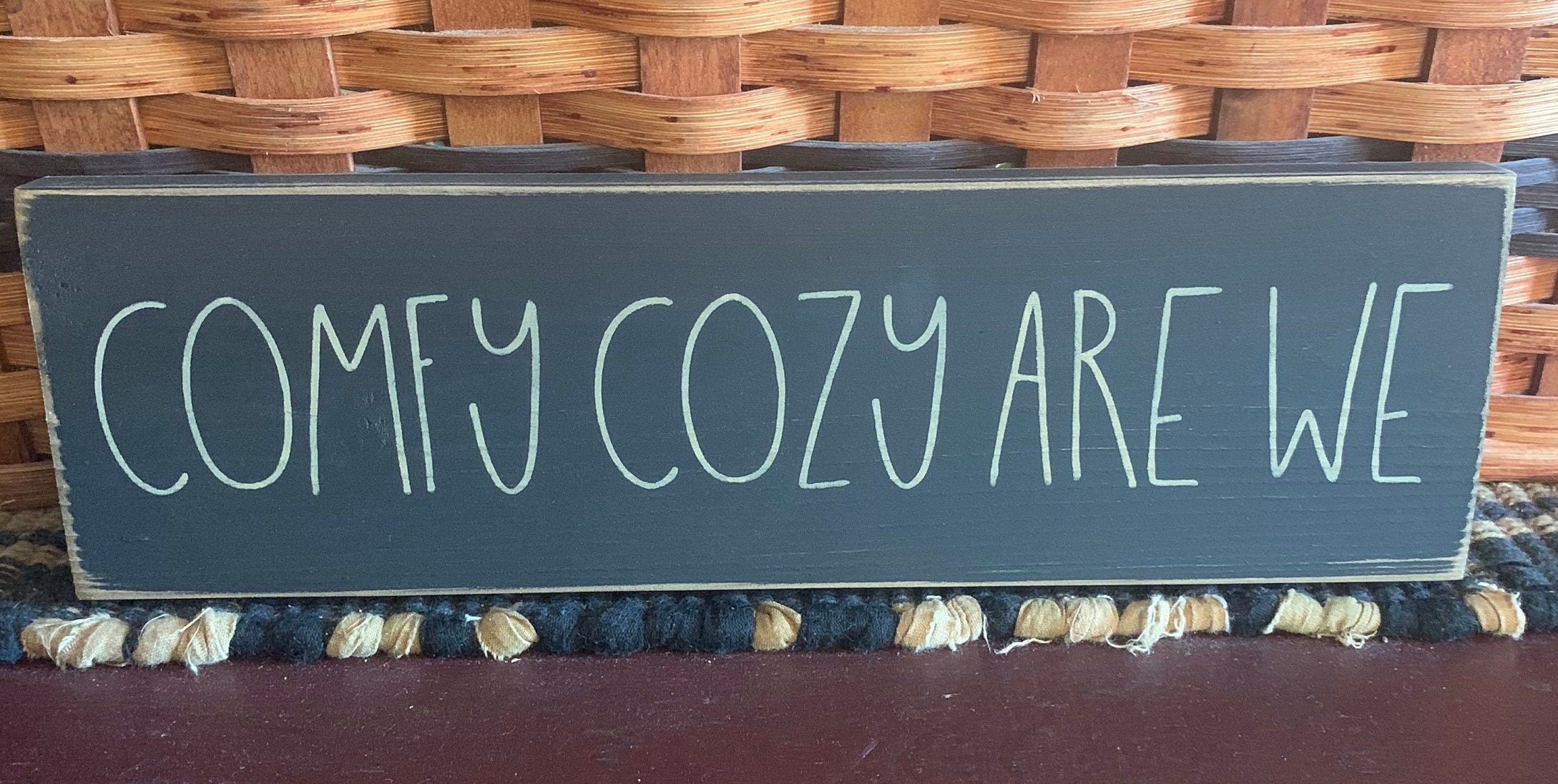 Primitive Comfy Cozy Are We Sign Winter | Etsy