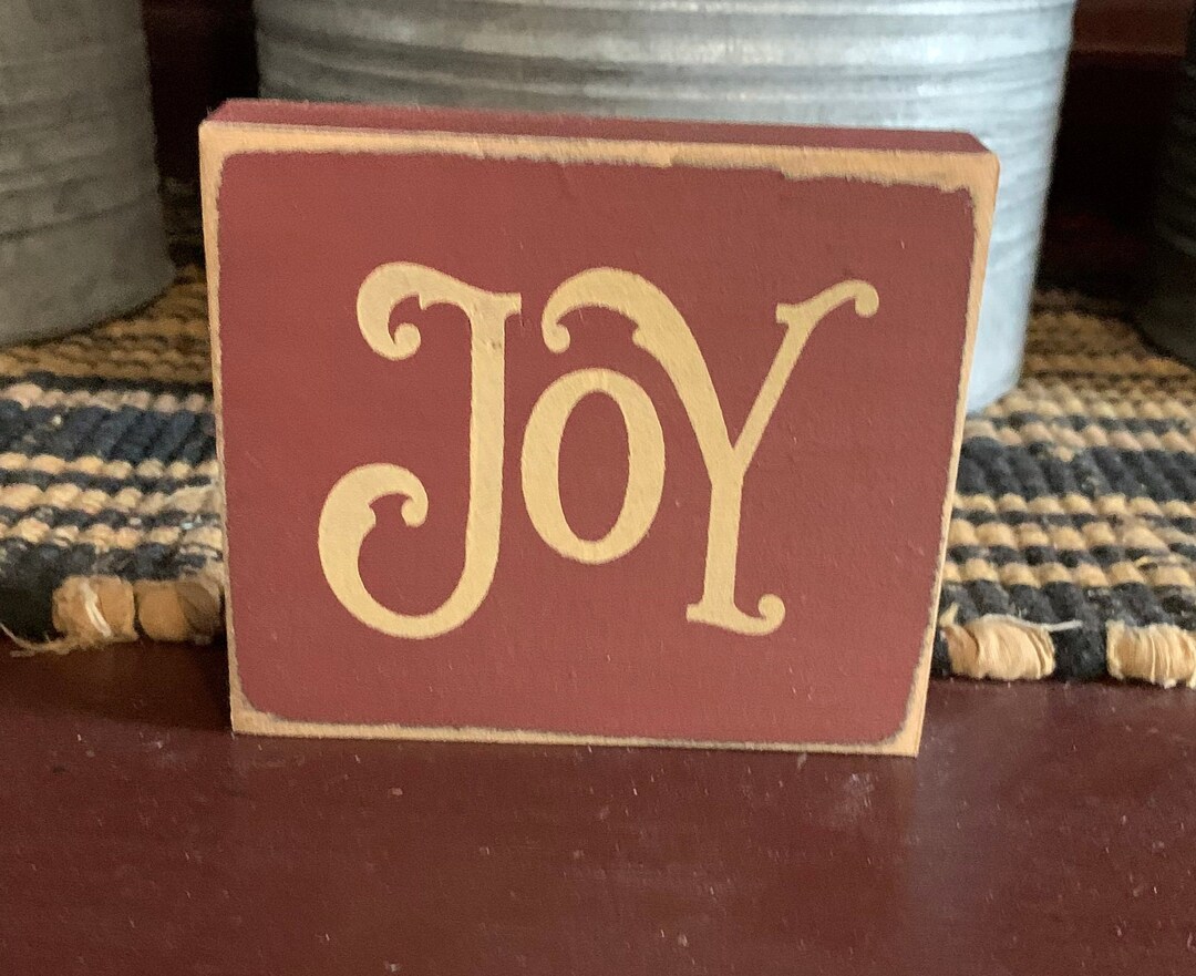 Primitive Country Joy 4” Shelf Sign - Etsy