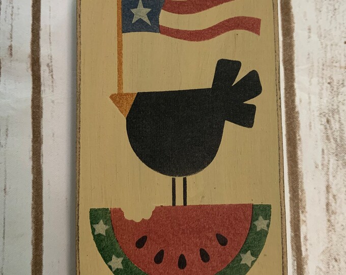 Primitive Country Flag-crow-watermelon 6 Shelf Sign - Etsy