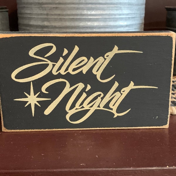 Silent Night Sign - Etsy