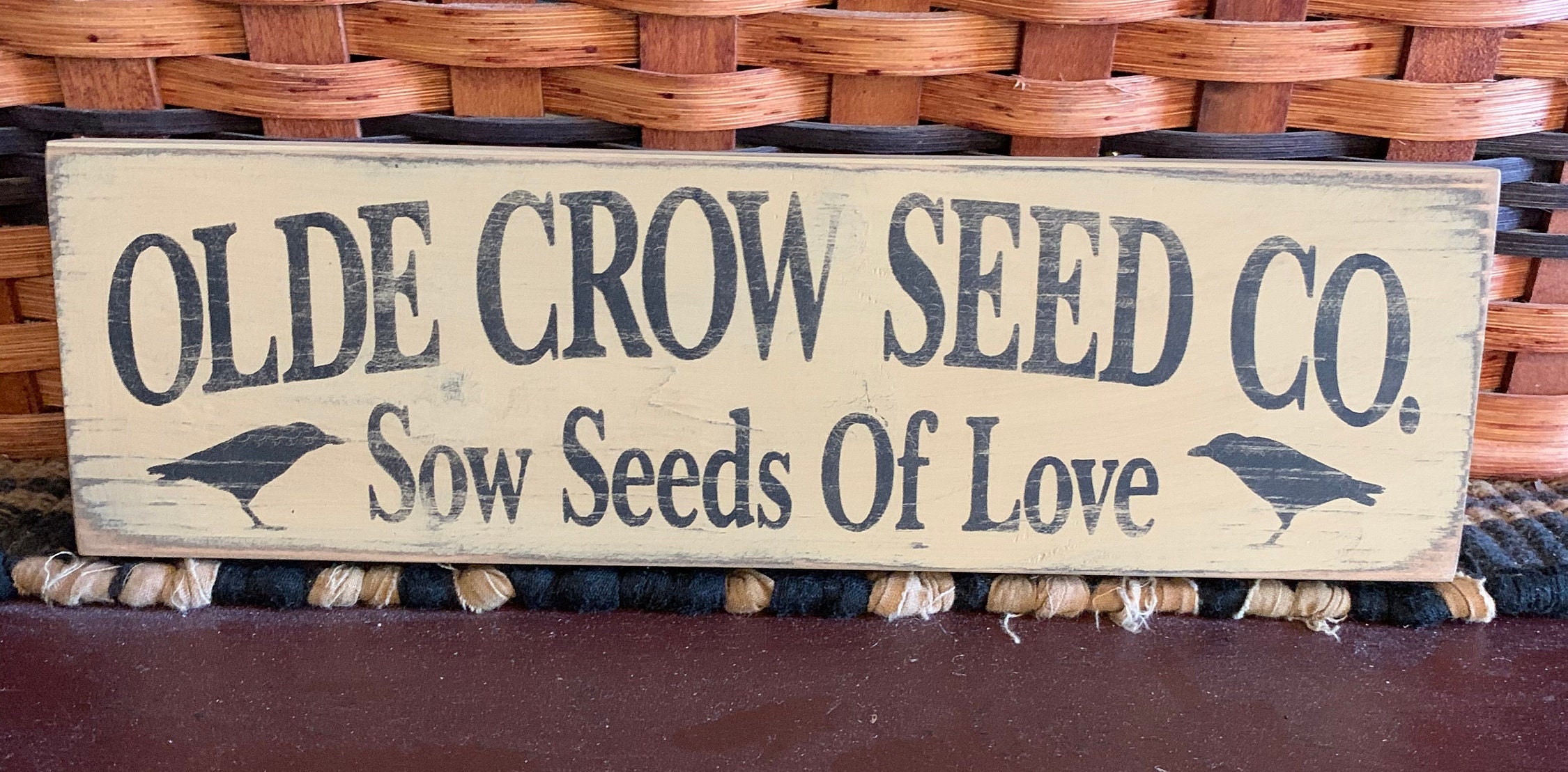 Primitive Olde Crow Seed Co. Sow Seeds of Love Sign - Etsy