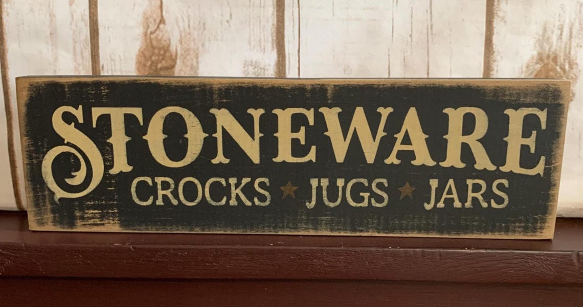 Primitive Stoneware Crocks~ Jugs~jars 12”sign - Etsy