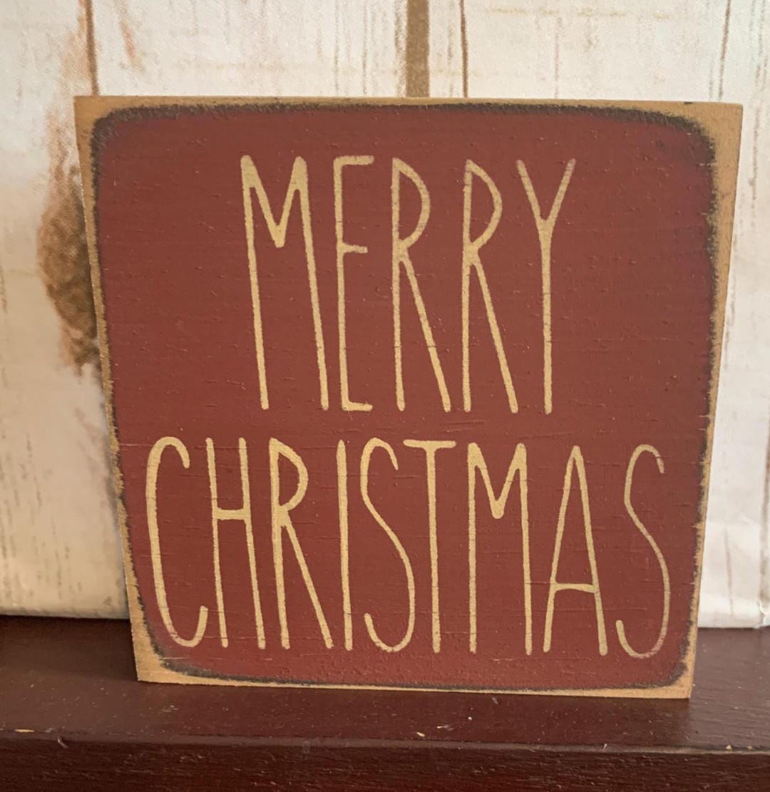 Primitive Country Merry Christmas Shelf Sign - Etsy