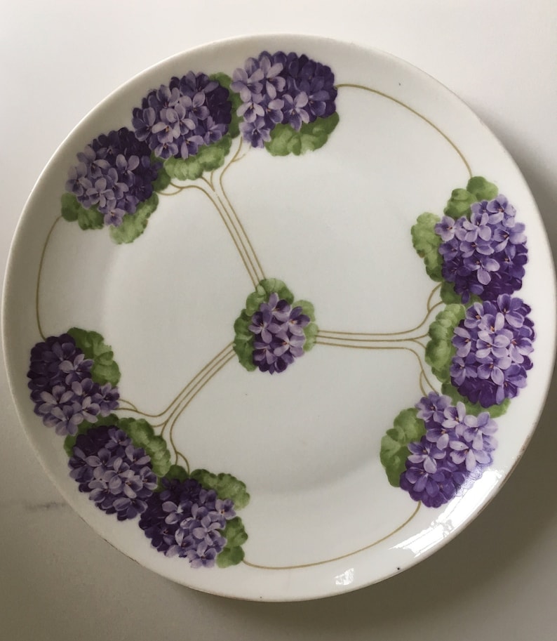 Vintage Plate Zeh Scherzer Z.C. & Co Bavaria Germany Hydrangea ...