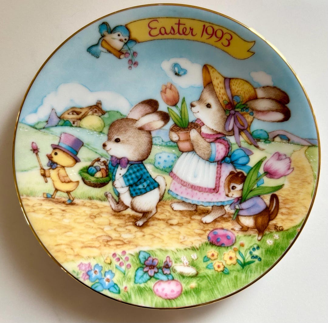 Vintage Avon Easter Parade Collector Plate 1993 Bunny & Chick Scene - Etsy