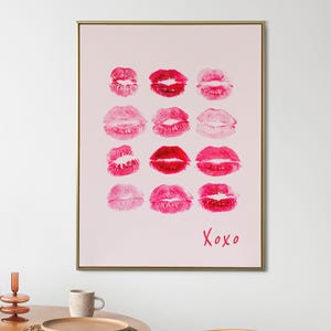 Digital Pink Lips Print, Lips Art, Pink Lips Art, Many of Lips Poster ...
