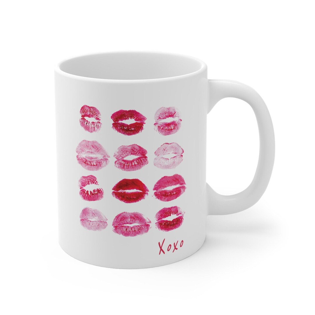 Pink Lips Mug, Feminine Coffee Cup, Lipstick Lover Gift, Makeup Artist ...