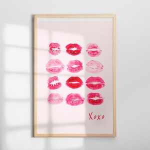 Digital Pink Lips Print, Lips Art, Pink Lips Art, Many of Lips Poster ...