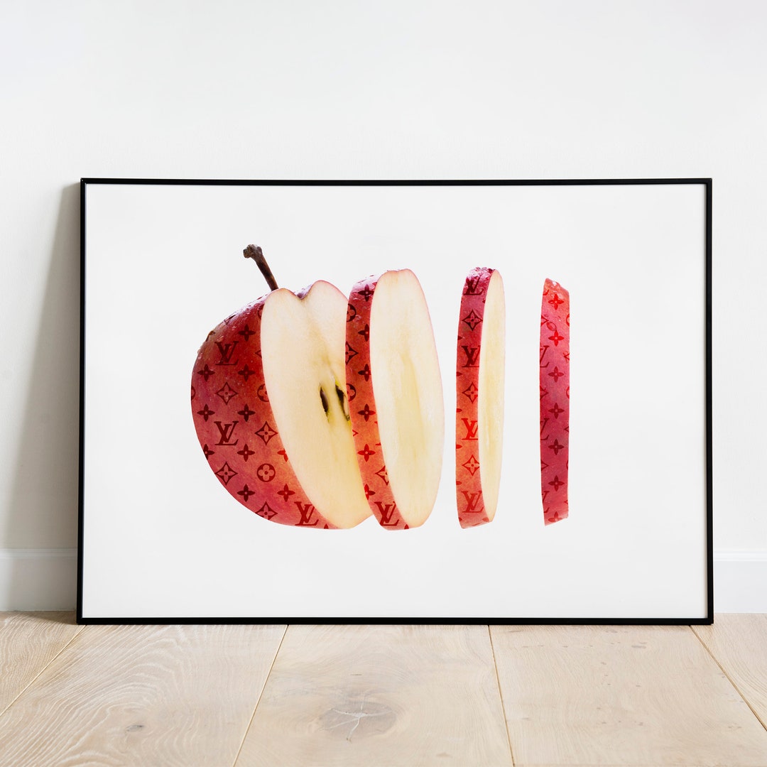 Sliced Apple Poster, Fancy Fruit Print, Apple Art Print, Sliced Apple ...