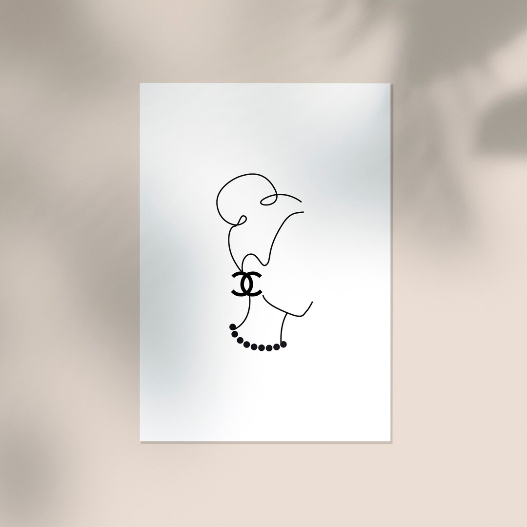 Tiffany II in Pearls, Lady Portrait Line Art, Lady in Pearl Necklace ...